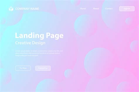 방문 페이지 템플릿 핑크 그라데이션 원이 있는 추상기하학적 배경 광대한에 대한 스톡 벡터 아트 및 기타 이미지 광대한 구