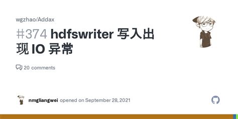 hdfswriter 写入出现 IO 异常 Issue wgzhao Addax GitHub