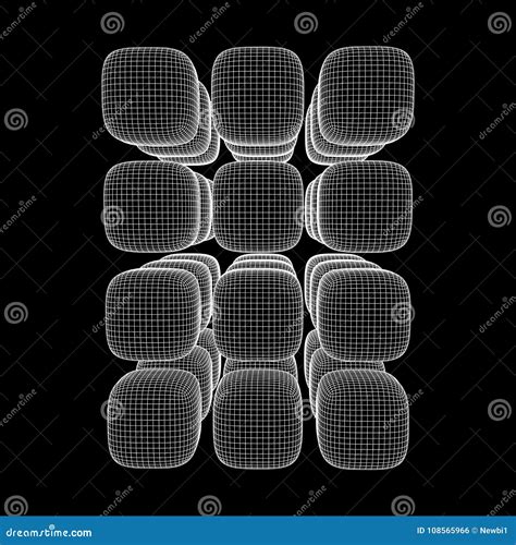 wireframe mesh cube stock vector illustration of model 108565966