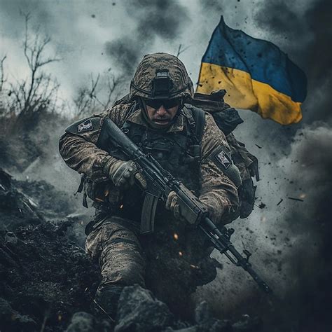 Cinematic Depiction Of War In Ukraine With Ukrainian Soldiers Intense