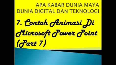 7 Contoh Animasi Di Microsoft Power Point Part 7 Youtube