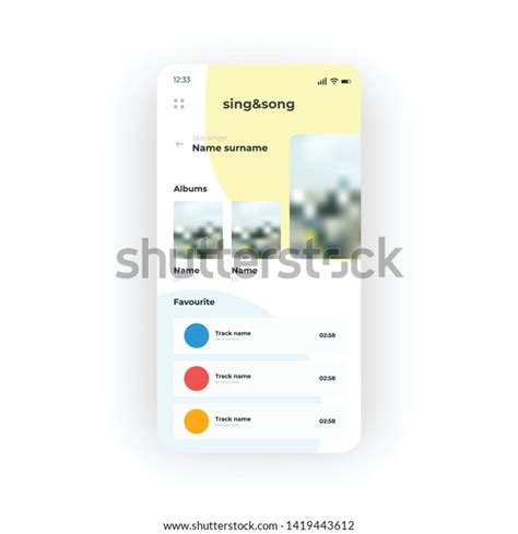 Singers Songs Ui Ux Gui Screen Stock Vector Royalty Free 1419443612 Shutterstock