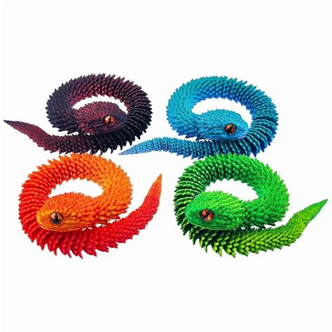 2025 новогодние подарки поделки 3d печатная змея подвижный шарнир