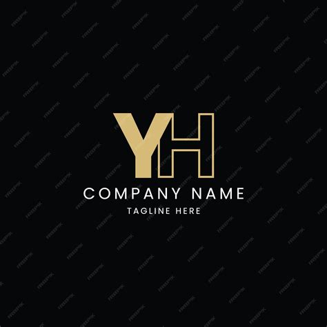 Letras Del Alfabeto Icono Logotipo Yh Monograma Vector Premium