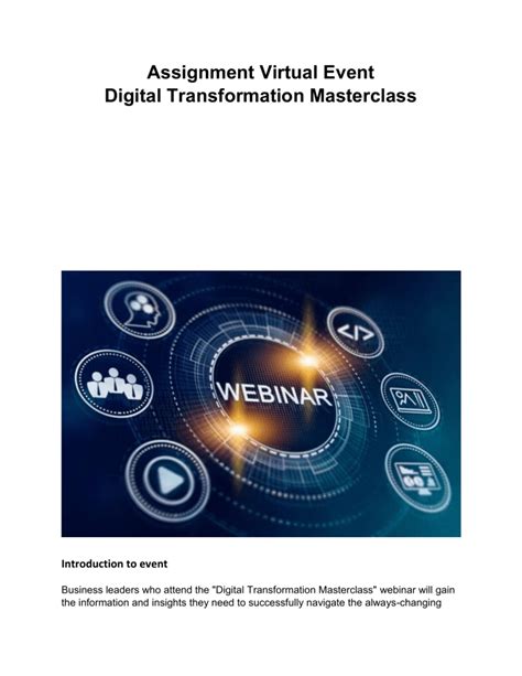 Digital Transformation Masterclass Event Plan
