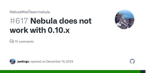 Nebula Does Not Work With X Issue NebulaModTeam Nebula GitHub