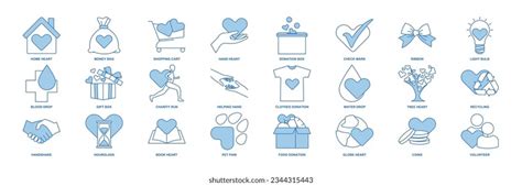 자선 친절 기부 아이콘 집합 기부 스톡 벡터로열티 프리 2344315443 Shutterstock