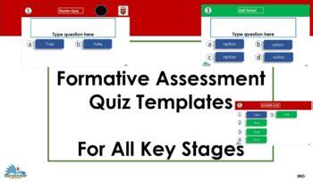 Formative Assessment Quiz Templates For All Key Stages TPT