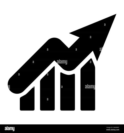Growth Graph Up Silhouette Icon Financial Chart Arrow Linear Style Sign Symbol For Business