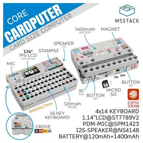 m5stack cardputer 30 card sized esp32 s3 computer