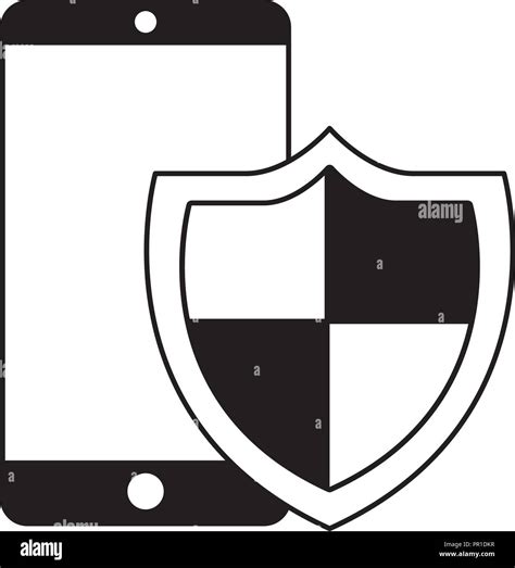 Smartphone Cyber Security Shield Protection Vector Illustration Stock Vector Image And Art Alamy