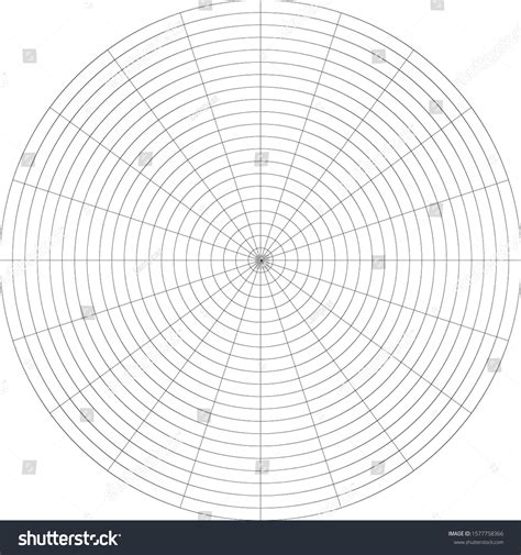 Polar Coordinates Vector Polar Graph Paper Vector De Stock Libre De