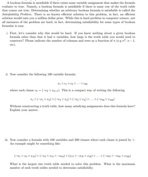 A Boolean Formula Is Satisfiable If There Exists Some