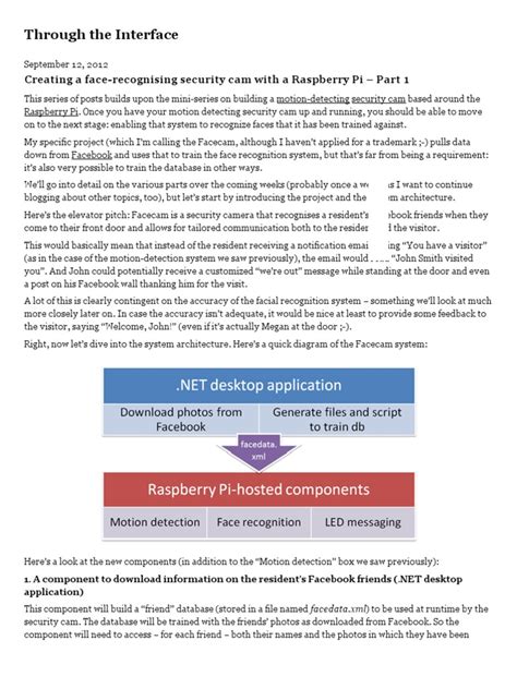 pdf creating a face recognising security cam with a raspberry pi part