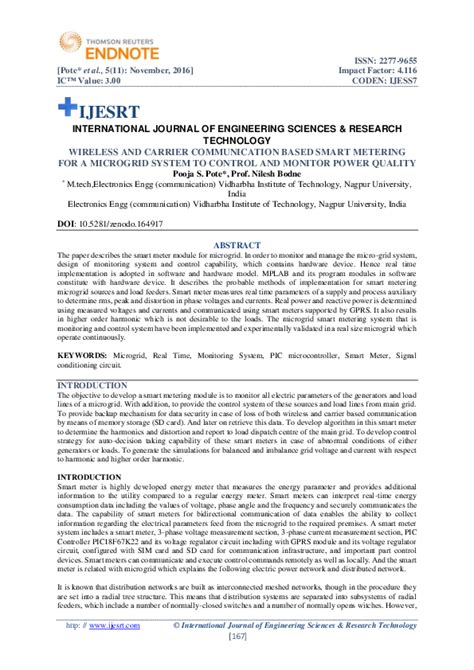 Pdf Wireless And Carrier Communication Based Smart Metering For A Microgrid System To Control