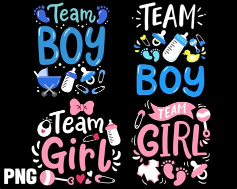 Gender Reveal Team Babe Team Girl Png Bundle Sublimation Etsy