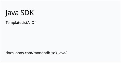 Templatelistallof Java Sdk Templatelistallof Java Sdk