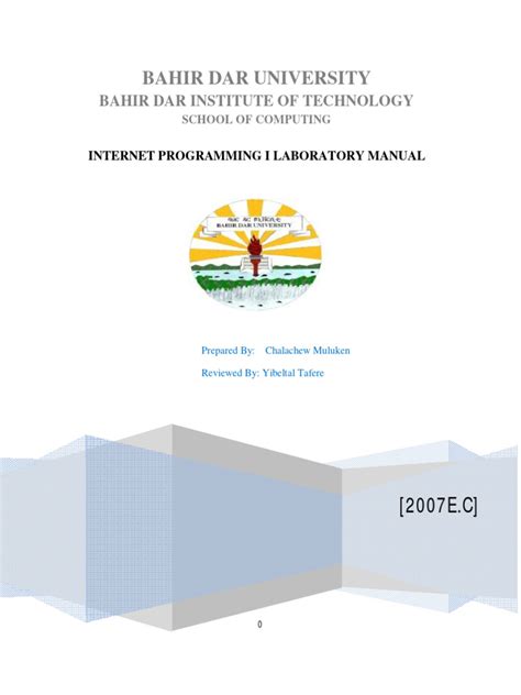 Internet Programming I Laboratory Manual Pdf Html Element Hyperlink