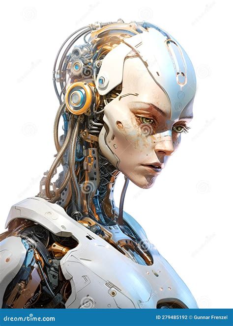 ai robot side view headshot portrait ai generated stock illustration illustration of human