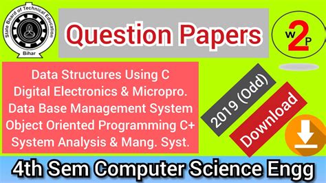 Computer Science Engg 4th Semester Question Papers Of 2019 Sbte