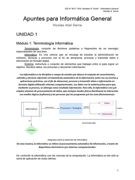 Apuntes Informática General Pdf Informática Hardware De La Computadora