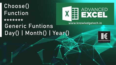 Advance Excel 101 Choose Function Day Month Year Functions