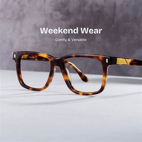 Rectangle Tortoise Eyeglasses Travis Acetate Frame Glasses