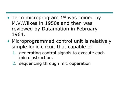 PPT Microprogrammed Control PowerPoint Presentation Free Download ID
