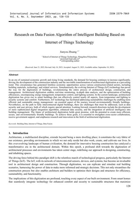Pdf Research On Data Fusion Algorithm Of Intelligent Building Based On Internet Of Things