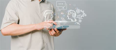 Young Man Using A Mobile Phone Chatting With A Smart Ai Or Artificial Intelligence Using Chatbot