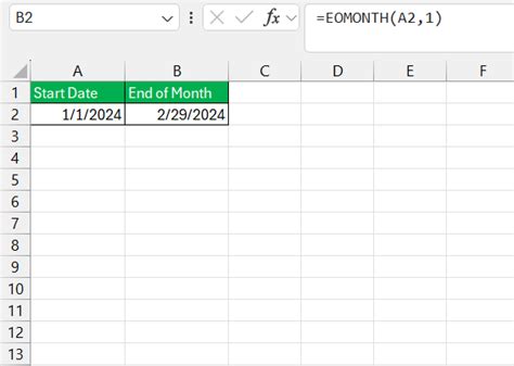 How To Find End Of Month Dates With Eomonth Function In Excel Myexcelonline