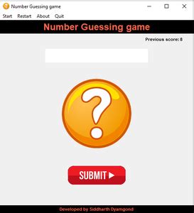 Number Guessing Game Using Python Tkinter Module Geeksforgeeks