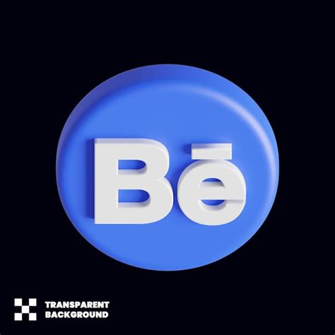 3d 렌더링의 Behance 소셜 미디어 아이콘 프리미엄 Psd 파일