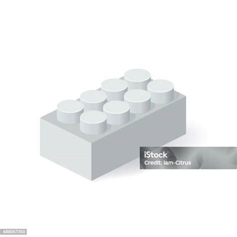 아이소메트릭 플라스틱 빌딩 블록 그림자입니다 벡터 회색 벽돌입니다 블럭에 대한 스톡 벡터 아트 및 기타 이미지 블럭 3차원 형태 개념 Istock