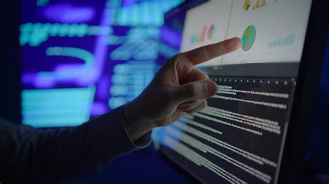 Innovative Touchscreen Interaction With Futuristic Data Visualization Techniques 55463094 Stock