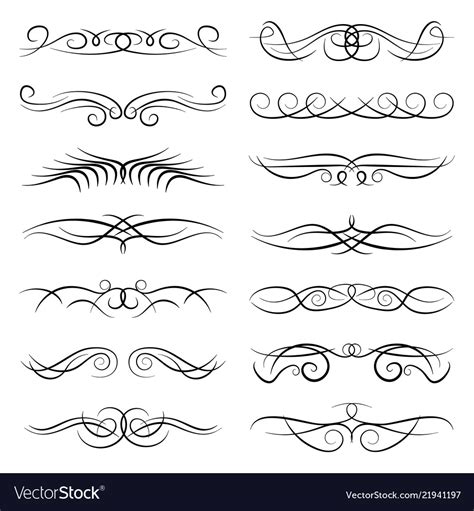 Set Of Vintage Decorative Curls Royalty Free Vector Image