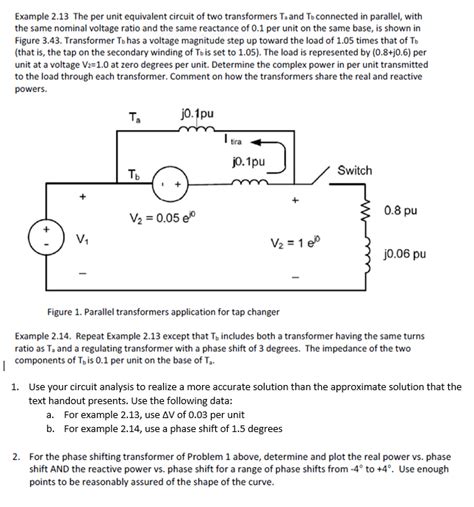 Example 2 13 The Per Unit Equivalent Circuit Of Two