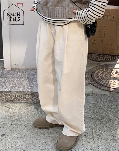 [롱숏ver 5만장돌파][baon] 히파우 코튼 핀턱 팬츠 4color 에이블리