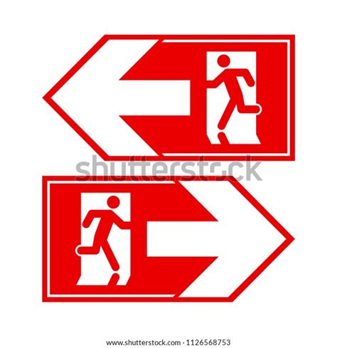 Emergency Exit Sign Man Running Out Stock Illustration 1126568753 Shutterstock