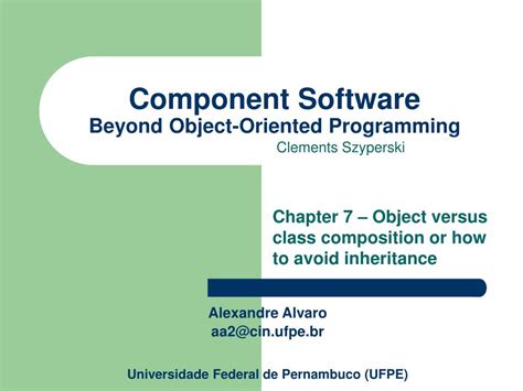 Ppt Component Software Beyond Object Oriented Programming Powerpoint