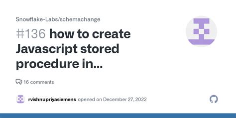How To Create Javascript Stored Procedure In Schemachange Issue 136