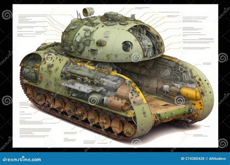 Tank Design Drawing With Detailed Cross Section View Showing Internal