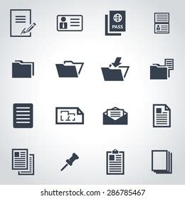 Vector Black Document Icon Set Stock Vector Royalty Free 286785467 Shutterstock