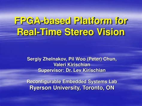 PPT FPGA Based Platform For Real Time Stereo Vision PowerPoint Presentation ID 6029550