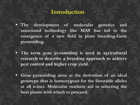 Gene Pyramiding Ppt