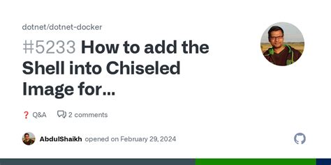 How To Add The Shell Into Chiseled Image For Troubleshooting · Dotnet Dotnet Docker · Discussion