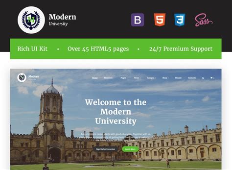 Modern University University Or High School Multipage Responsive Html