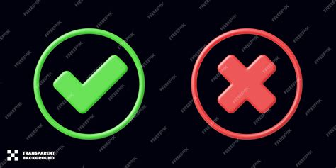 Premium Psd Check Mark And Cross Icon 3d
