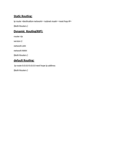 Routing Commands Pdf