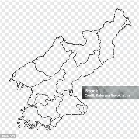 빈지도 민주인민공화국 웹 사이트 디자인 로고 앱 Ui에 대한 투명 한 배경에 지방과 북한의 고품질지도 Eps10 0명에 대한 스톡 벡터 아트 및 기타 이미지 Istock